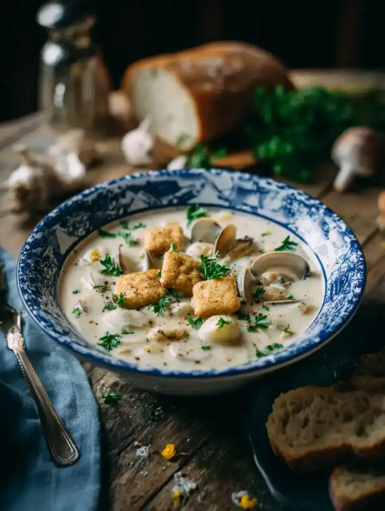 Rich New England Clam Chowder Recipe with Fresh Clams
