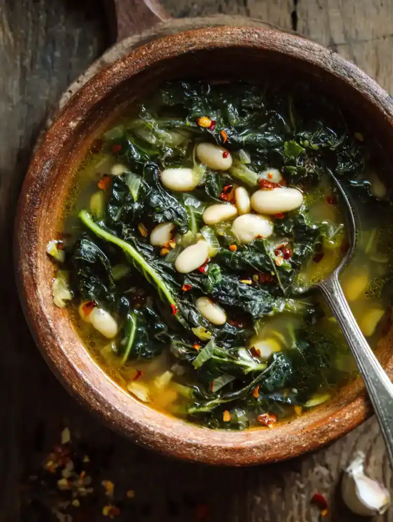 Hearty Escarole and Bean Soup with Greens and Broth